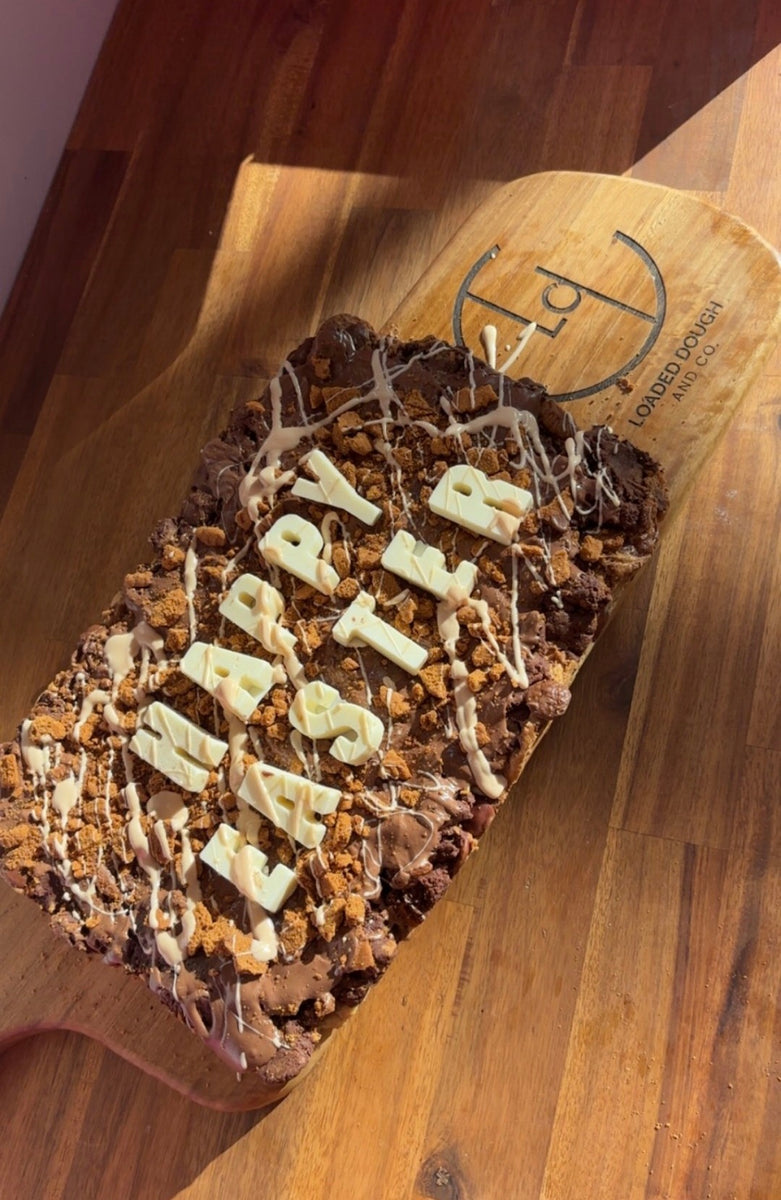 Personalised Cookie Slab – Loaded Dough & co